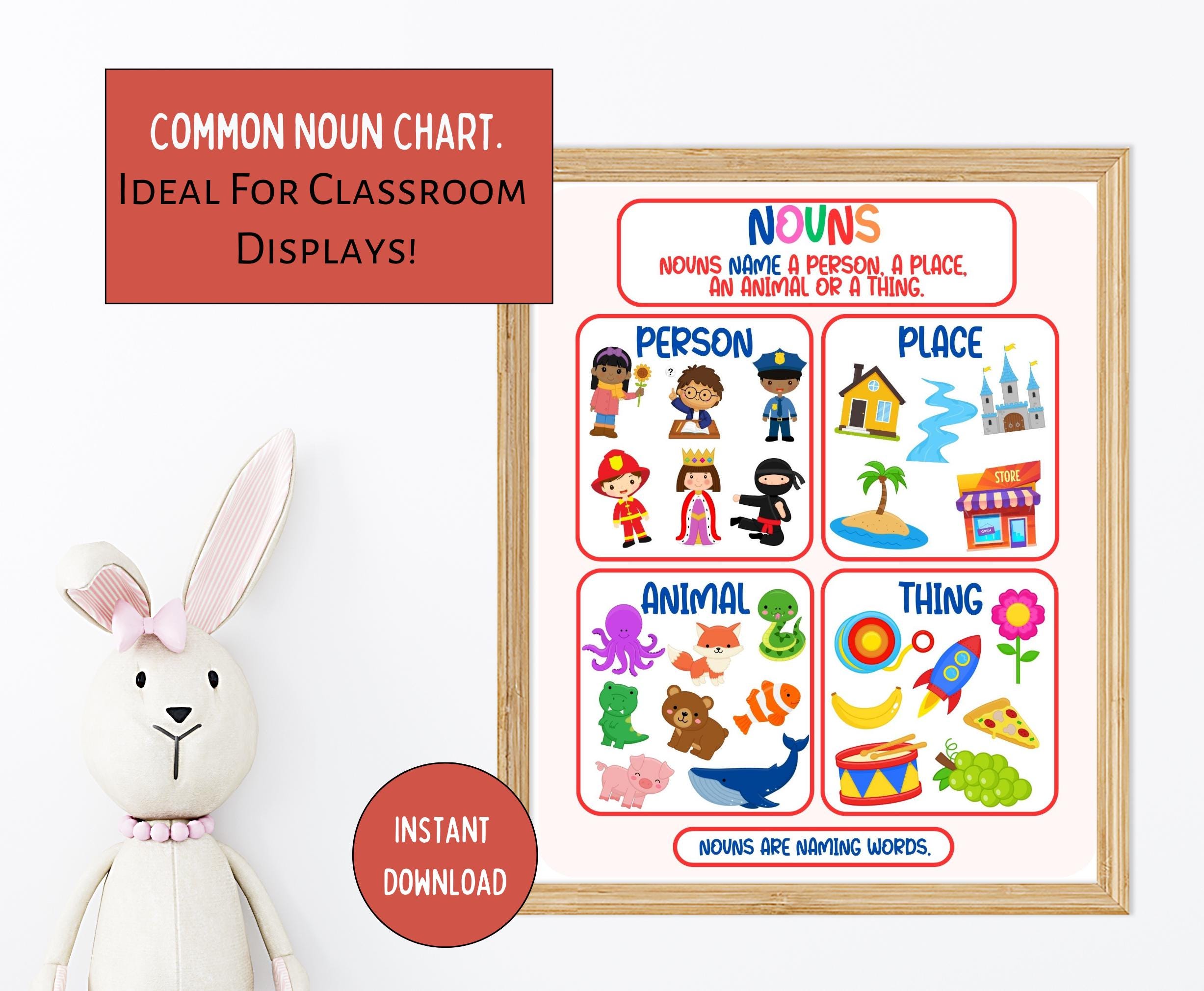 Common Noun Poster Printable, Classroom Noun Display, Bulletin Board ...