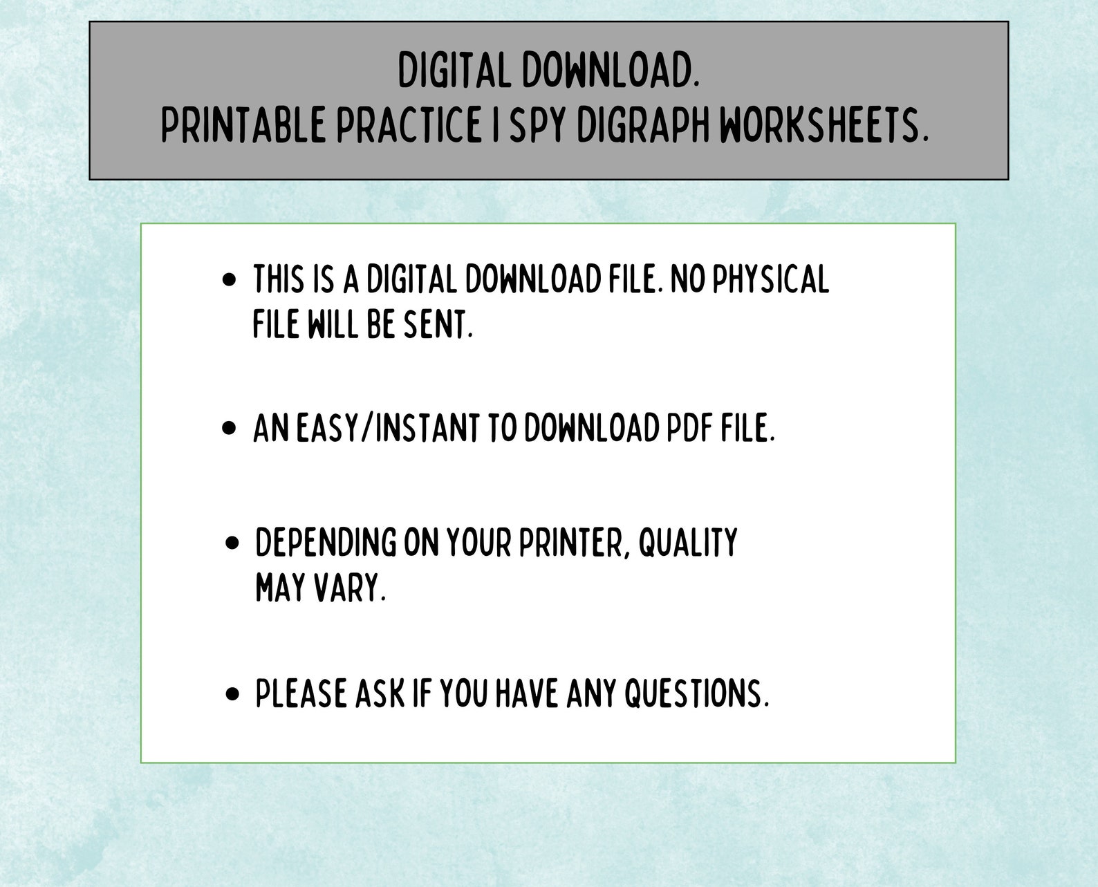 Digraph Printable I Spy Game,digraph Worksheets,learn to Read,phonics ...