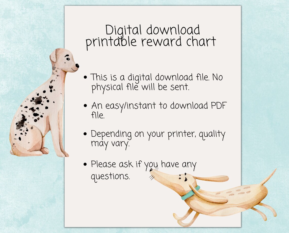 Puppy Dog Reward Chart for Kids, Behaviour Chart Printable, Chore Chart ...