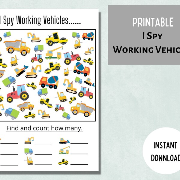 Construction I Spy - Etsy