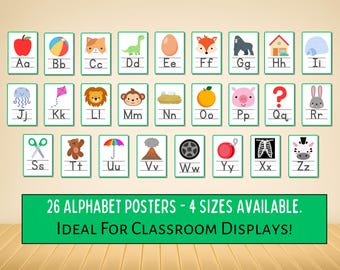 ABC Poster Pack Printable, Classroom Alphabet Display, Bulletin Board ...
