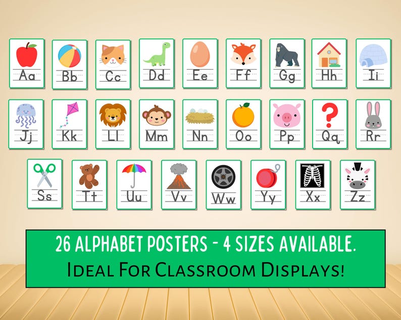 ABC Poster Pack: Classroom Alphabet Display for Teachers (digital ...