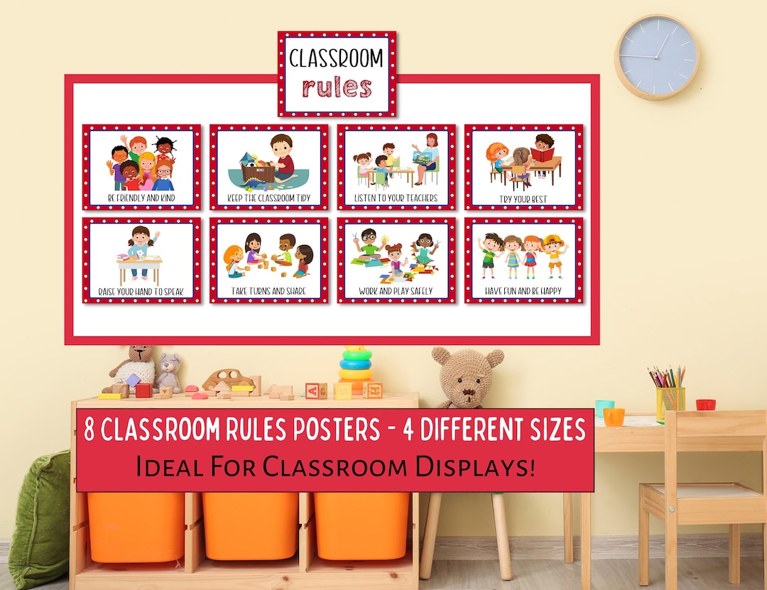 Classroom Rules Poster Pack Printable,classroom Rules Display,bulletin ...