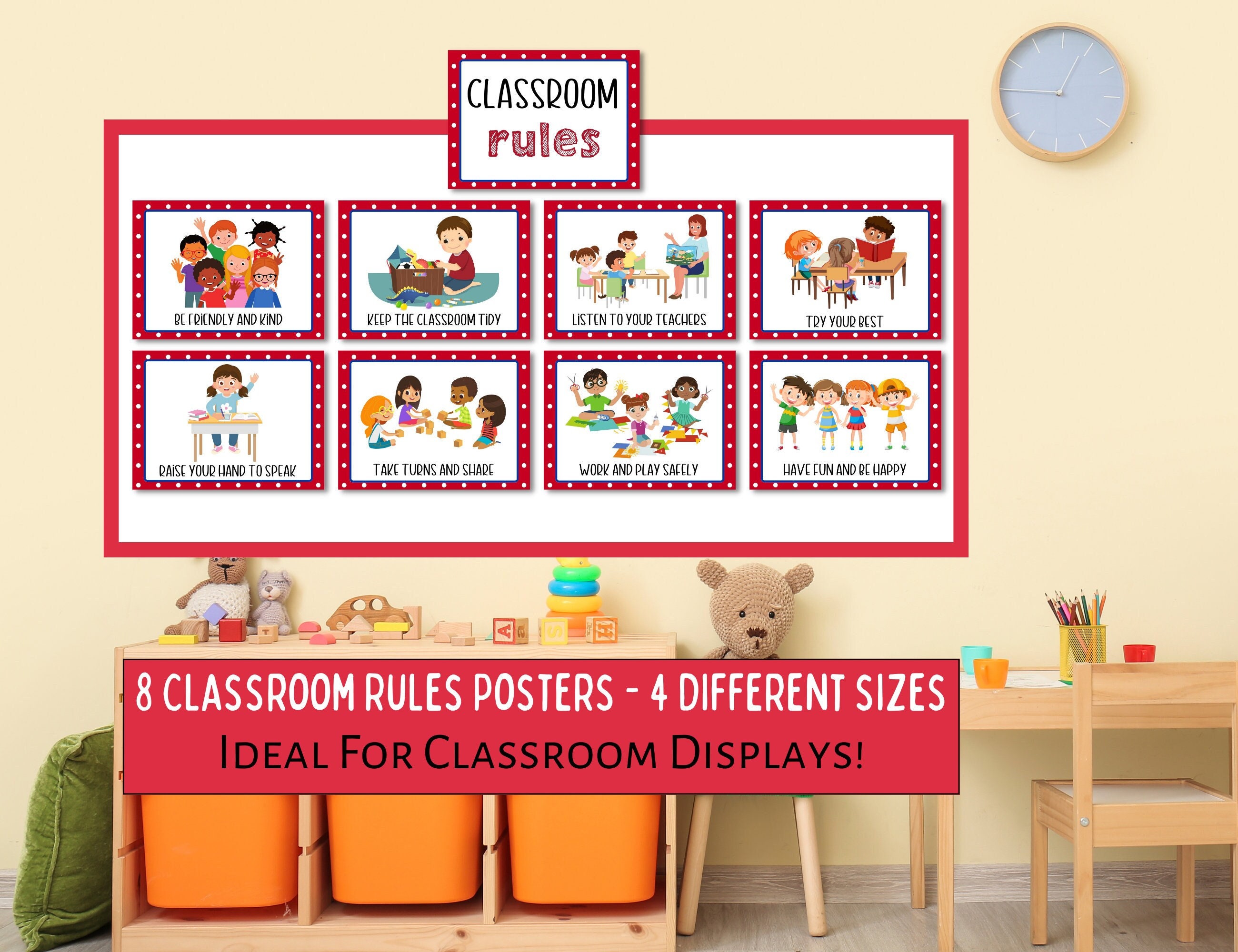 Classroom Rules Poster Pack Printable,classroom Rules Display,bulletin ...