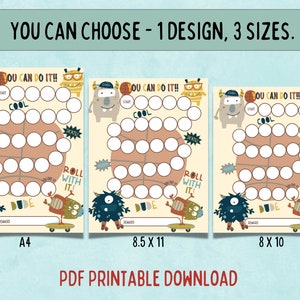 Printable Monster Reward Chart,daily Chore Chart,reward Chart Boys ...