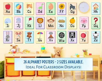 ABC Poster Pack Printable, Classroom Alphabet Display, Animal Bulletin ...
