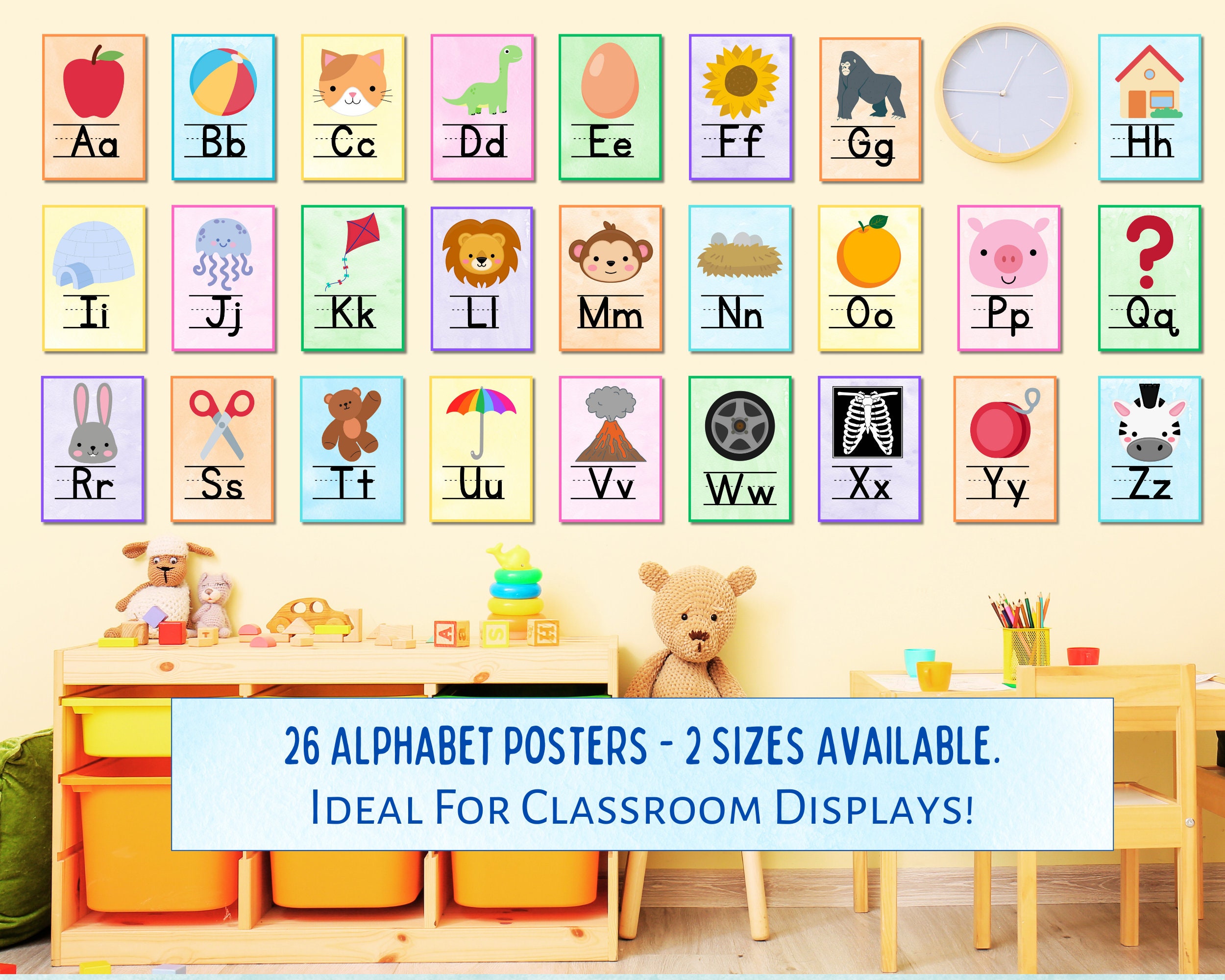 ABC Poster Pack: Rainbow Classroom Alphabet Display (digital Download ...