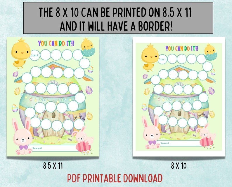Printable Easter Reward Chart, Easter Kids Behaviour Chart, Instant ...