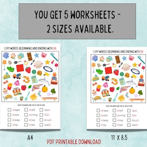 Digraph Printable I Spy Game,digraph Worksheets,learn to Read,phonics ...