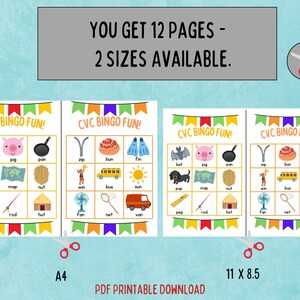 CVC Bingo Printable Game, CVC Worksheets, Learn to Read, Fun CVC ...