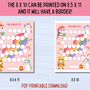 Unicorn Reward Chart for Kids Printable, Rainbow Sticker Chart, Daily ...