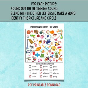 Consonant Blends I Spy Game: Phonics Worksheets (digital Download) - Etsy