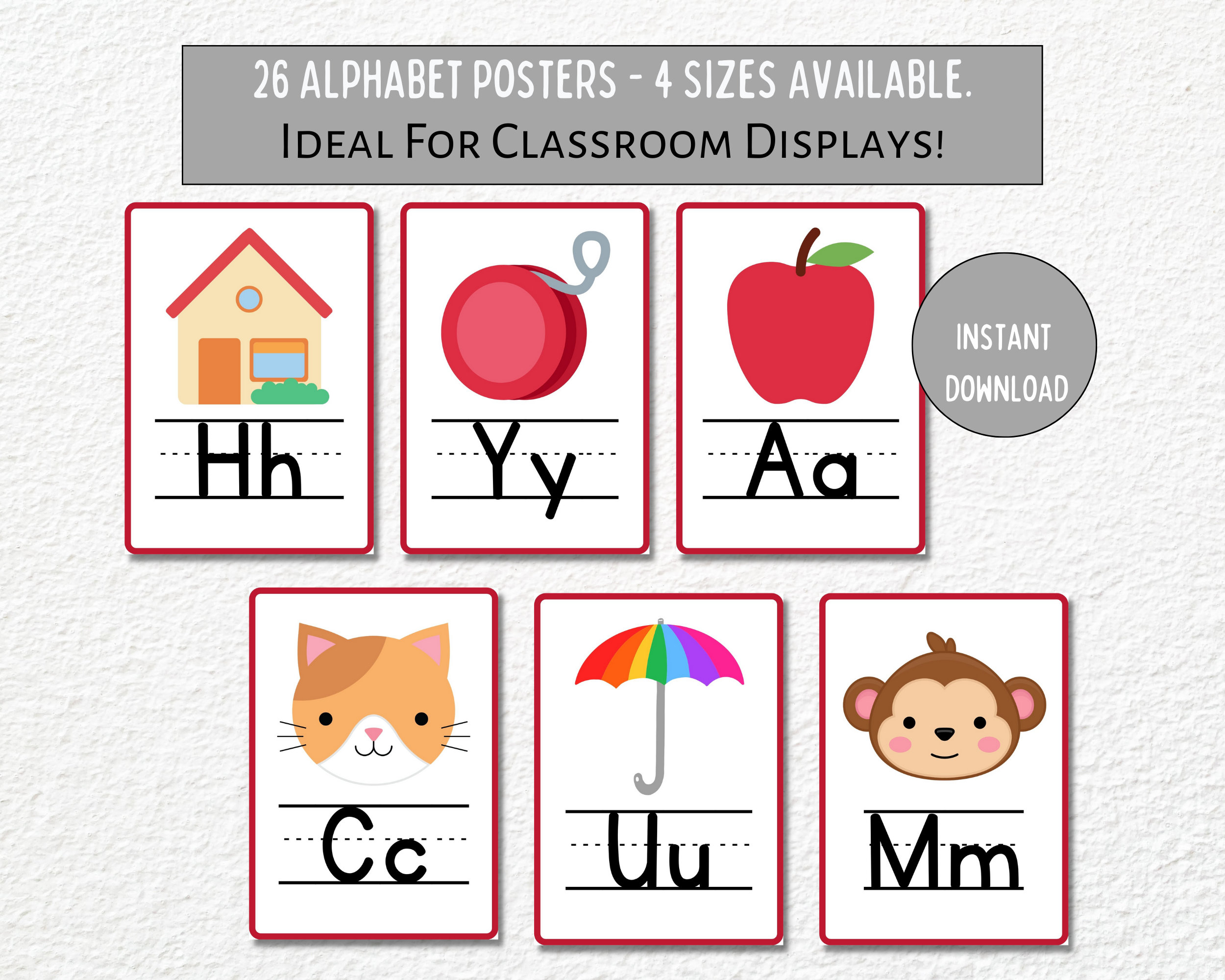 ABC Poster Pack Printable, Classroom Alphabet Display, Bulletin Board ...