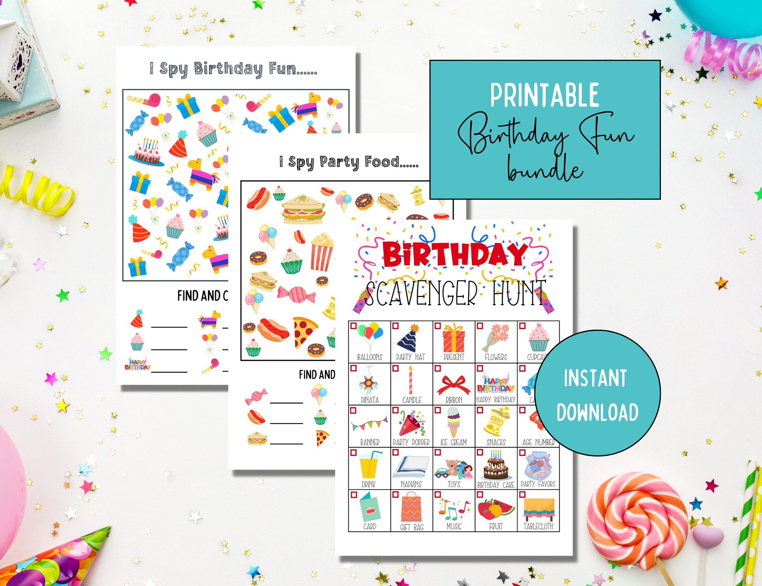 Birthday Games Bundle: I Spy & Scavenger Hunt (digital Download) - Etsy