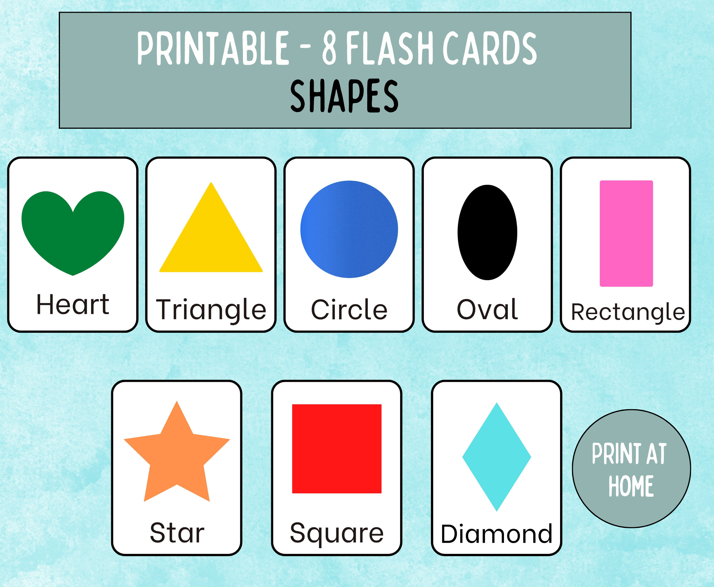 Printable Shape Flashcards, Shape Flashcards, Homeschool Flashcards ...