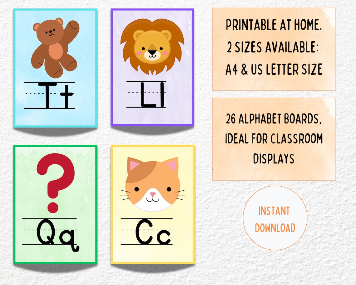 ABC Poster Pack Printable, Classroom Alphabet Display, Bulletin Board ...