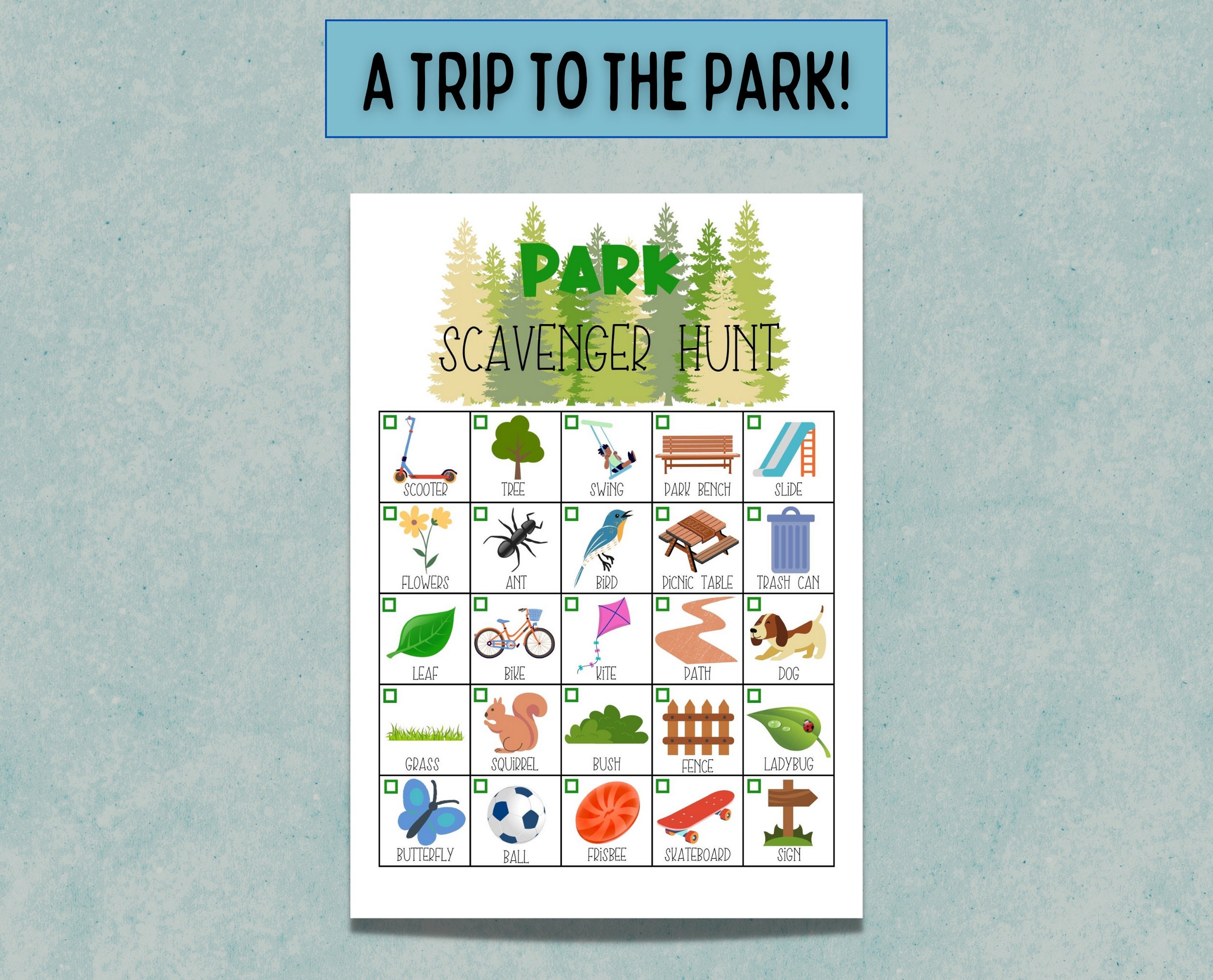 Printable Park Scavenger Hunt for Kids (digital Download) - Etsy