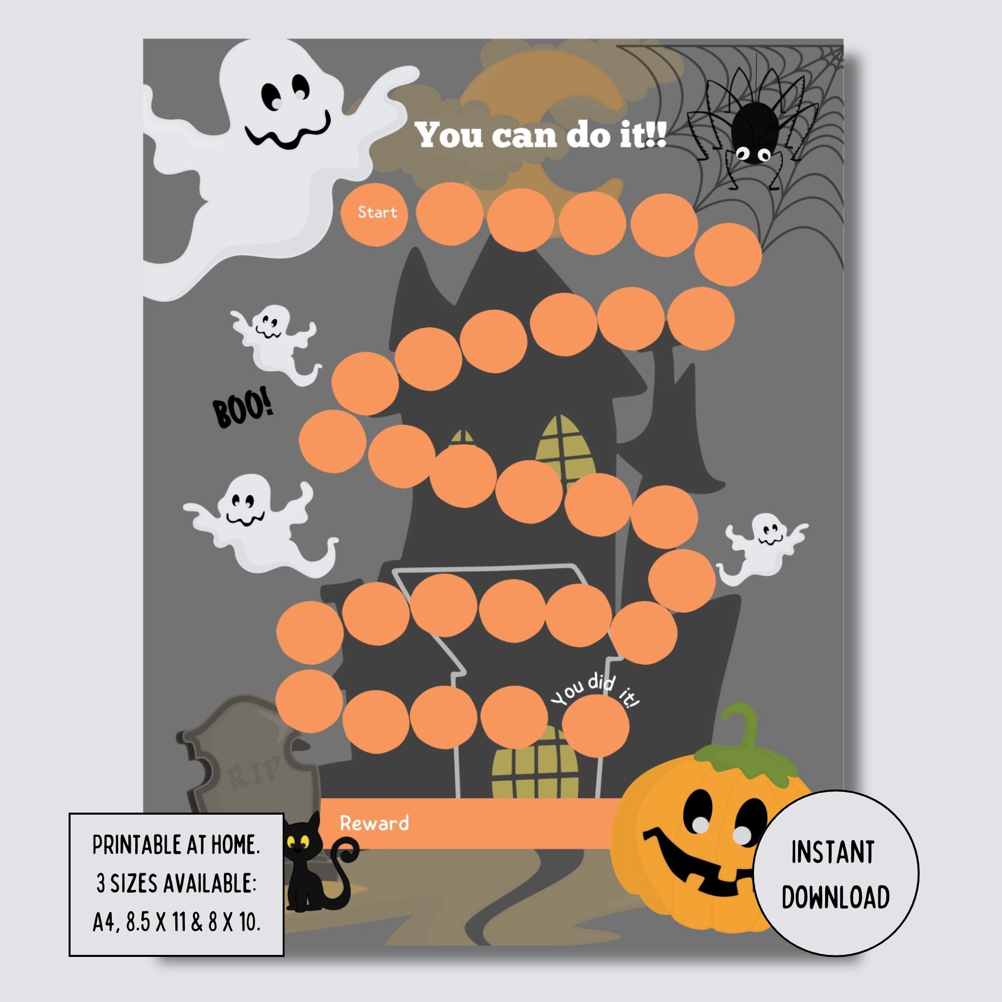 Printable Halloween Reward Chart, Kids Chore Tracker Digital Download ...