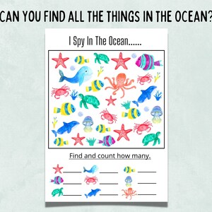 I Spy Game Printable Preschool Worksheets I Spy in the - Etsy