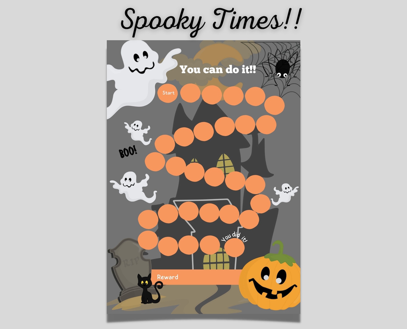 Printable Halloween Reward Chart, Daily Chore Chart, Halloween Sticker ...