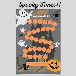 Printable Halloween Reward Chart, Daily Chore Chart, Halloween Sticker ...
