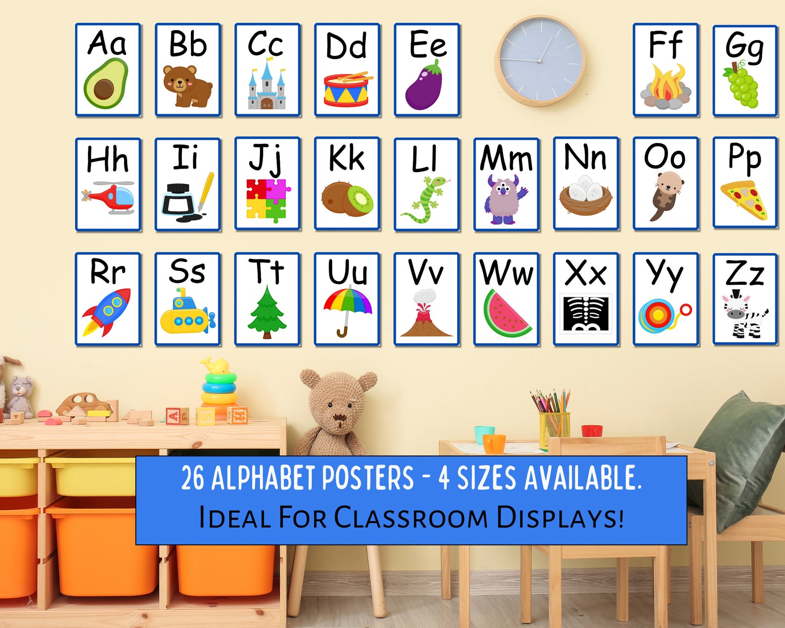 ABC Poster Pack Printable, Classroom Alphabet Display, Bulletin Board ...