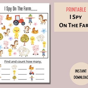 I Spy Game Preschool Worksheets I Spy on the Farm - Etsy