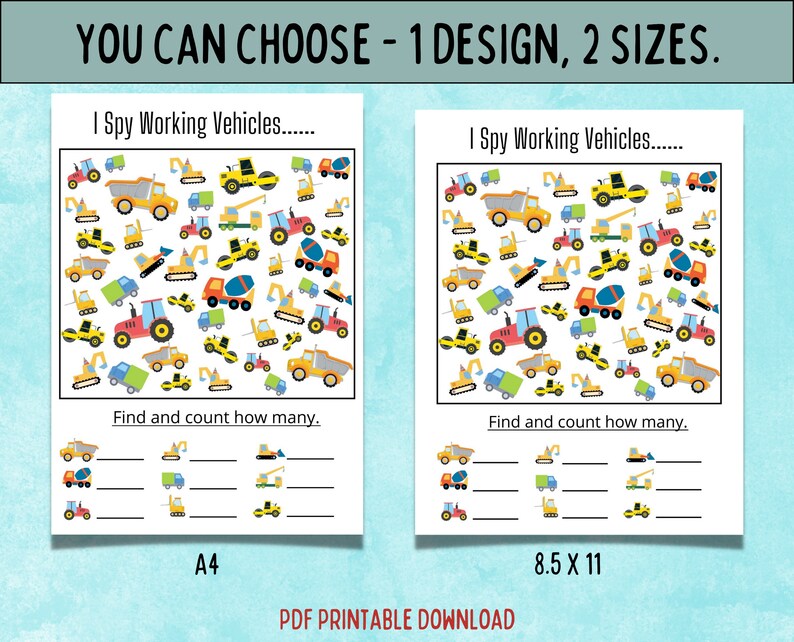 I Spy Game, Preschool Worksheets, I Spy Construction, Kindergarten ...