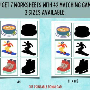 Winter Shadow Matching Game: Printable Kids Activity (PDF) - Etsy Canada