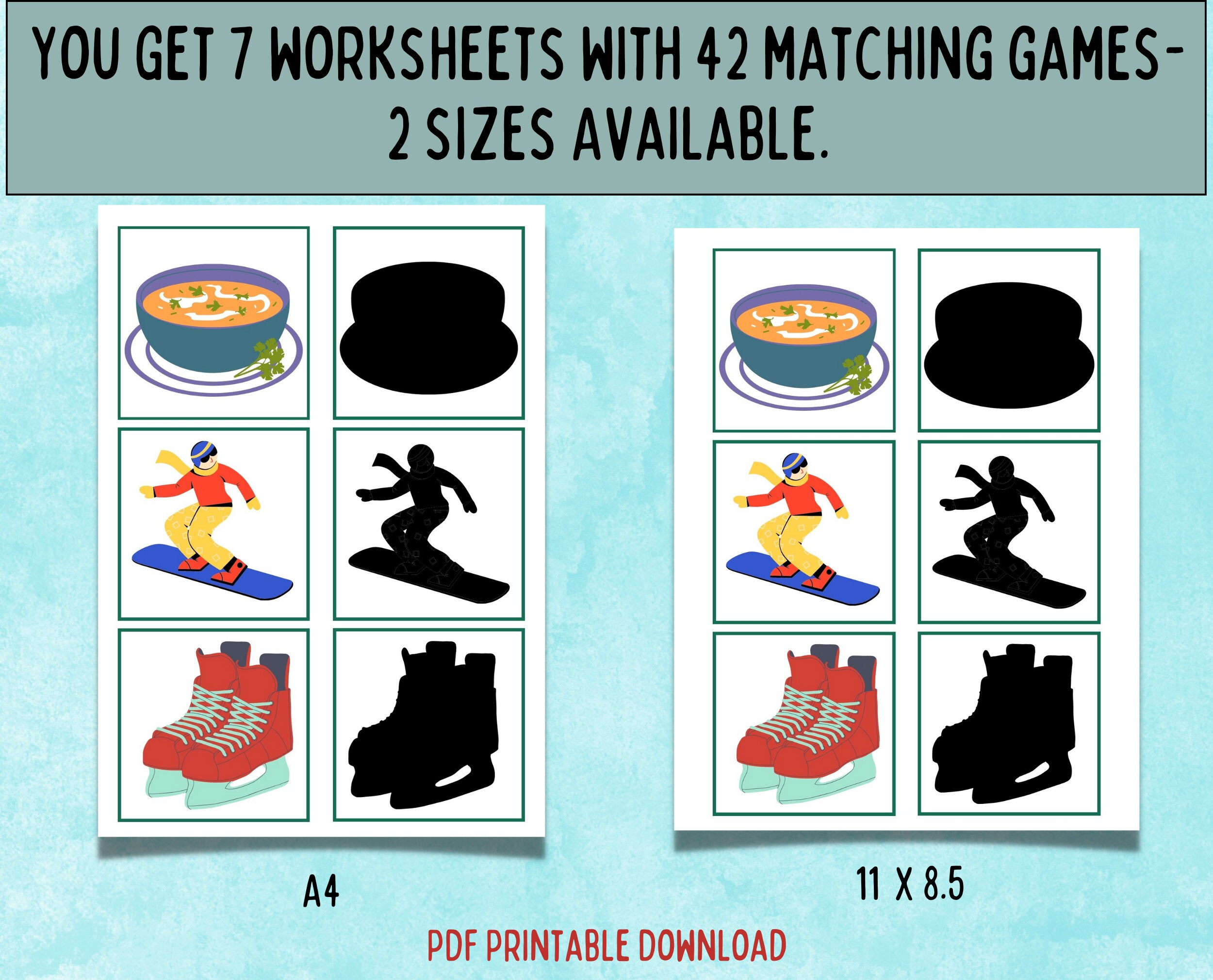 Winter Shadow Matching Game: Printable Kids Activity (PDF) - Etsy Canada