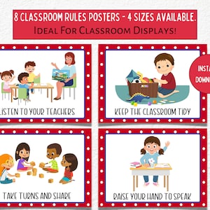 Classroom Rules Poster Pack Printable,classroom Rules Display,bulletin ...