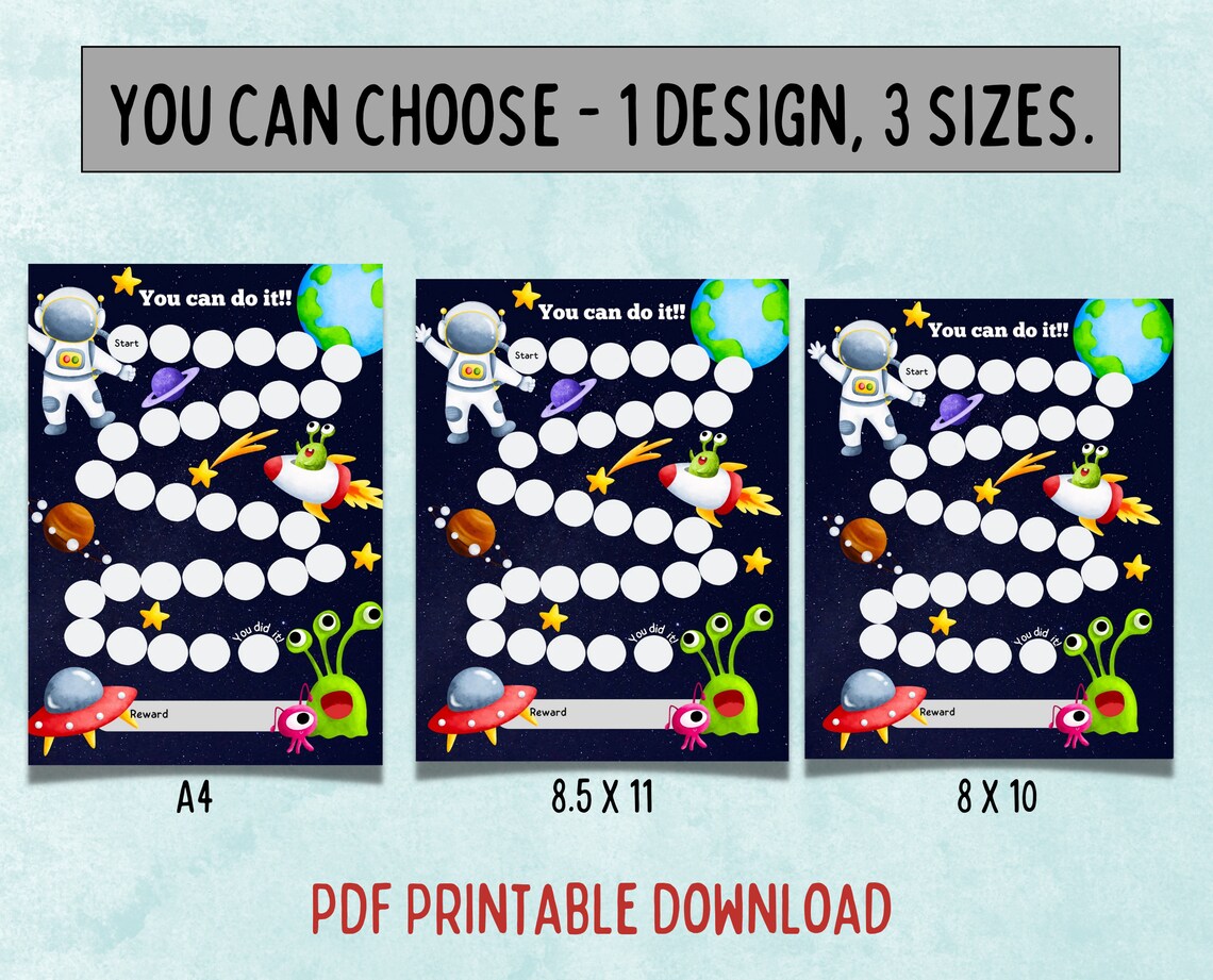 Outer Space Reward Chart Printable, Astronaut Sticker Chart, Daily ...