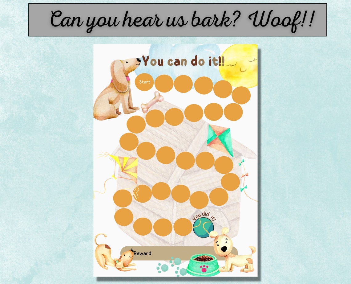 Puppy Dog Reward Chart for Kids, Behaviour Chart Printable, Chore Chart ...