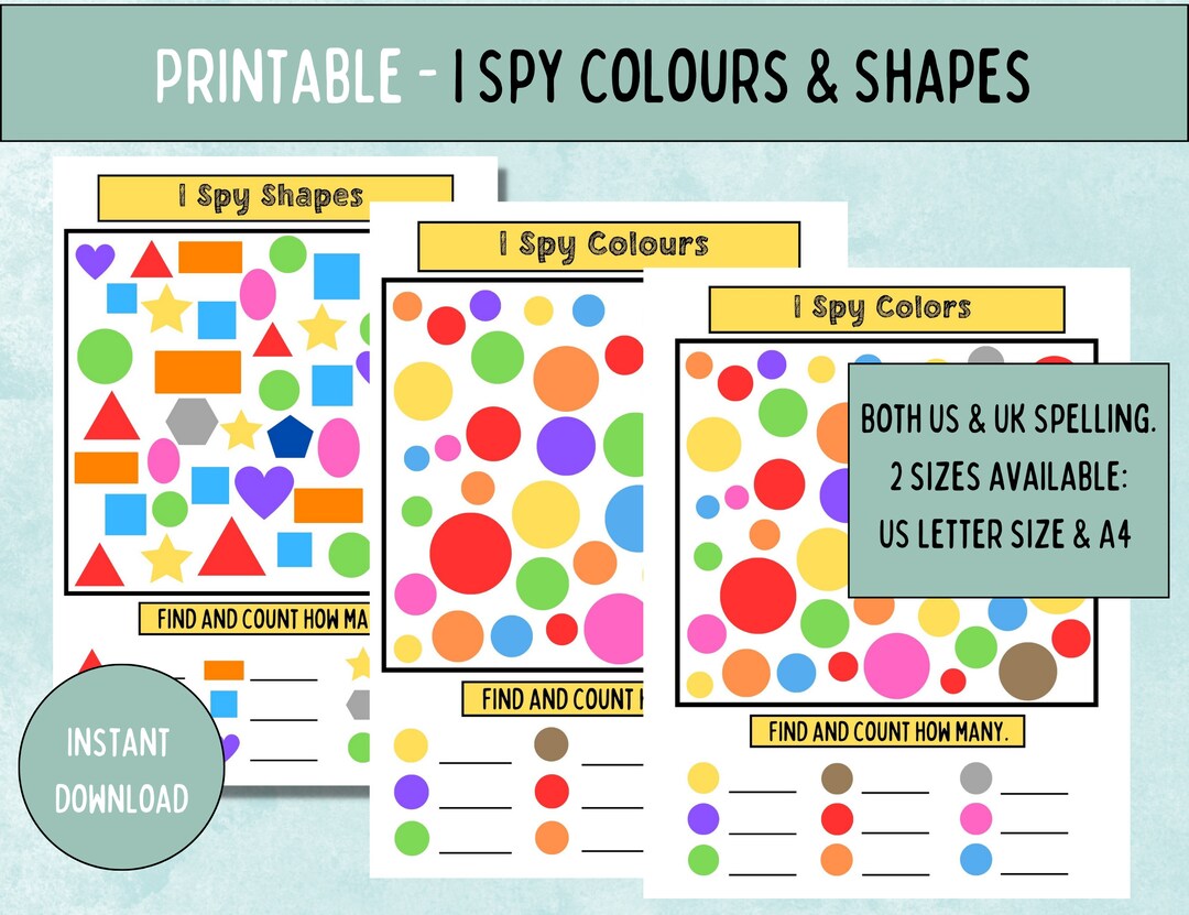 I Spy Printable Activities for Preschool, I Spy Counting Games, Look ...