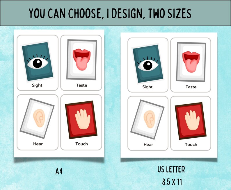My Senses Flash Cards, 25 Printable Senses Cards,instant Download,pdf ...