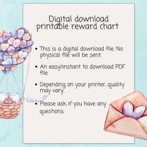 Valentines Kids Reward Chart Printable Sticker Chart Toddler - Etsy
