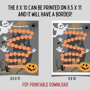 Printable Halloween Reward Chart, Daily Chore Chart, Halloween Sticker ...