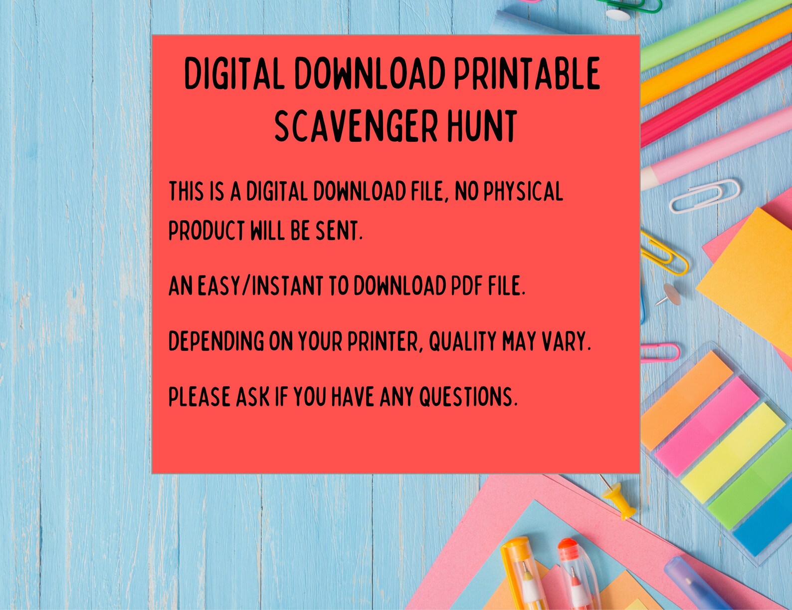 Classroom Scavenger Hunt: Printable Look and Find Game (digital ...