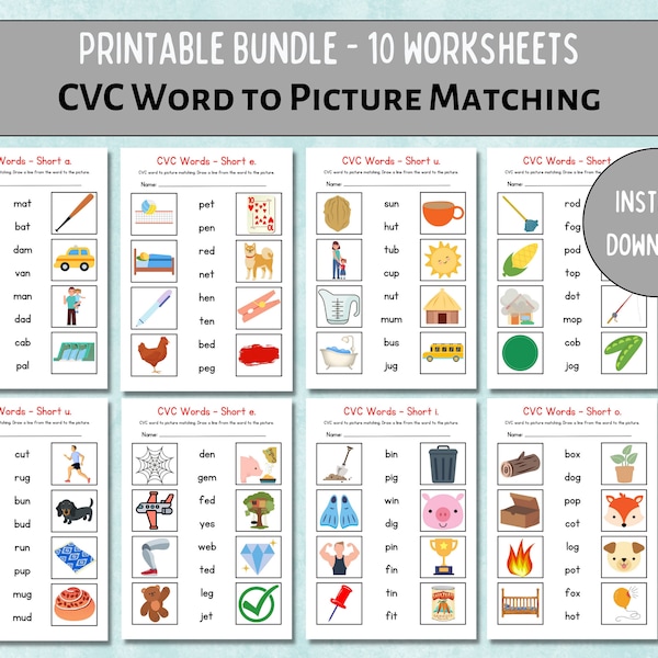 Rhyming Picture Cards - Etsy