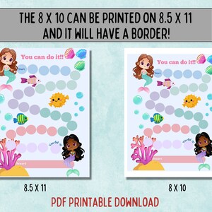Printable Mermaid Reward Chart: Kids Chore Chart (digital Download) - Etsy