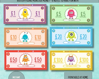 Printable Play Money, Reward Bucks, Monster Money, Classroom Money, Mum ...