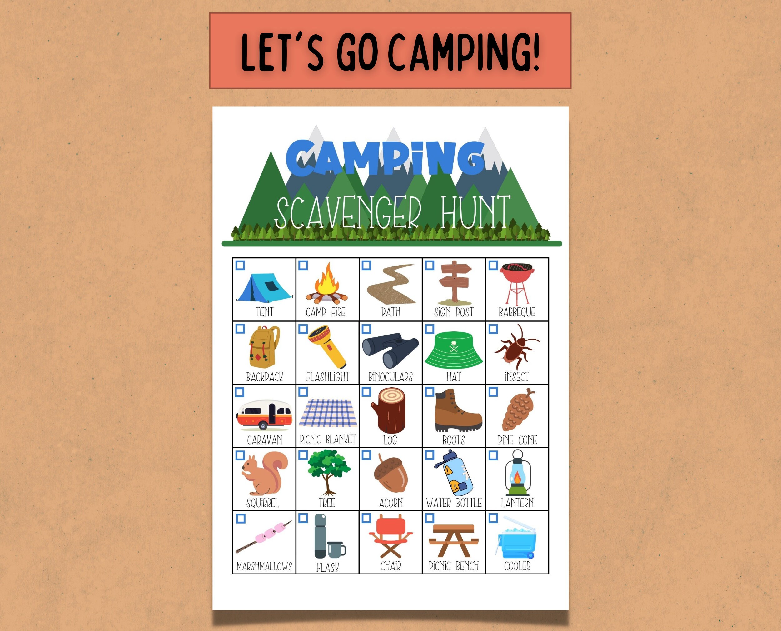 Printable Camping Scavenger Hunt Kids, Hiking Look and Find, Kids ...