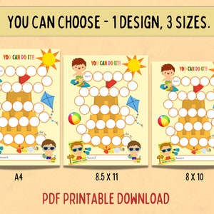 Printable Sticker Chart, Beach Reward Chart, Summer Behavior Chart Kids ...
