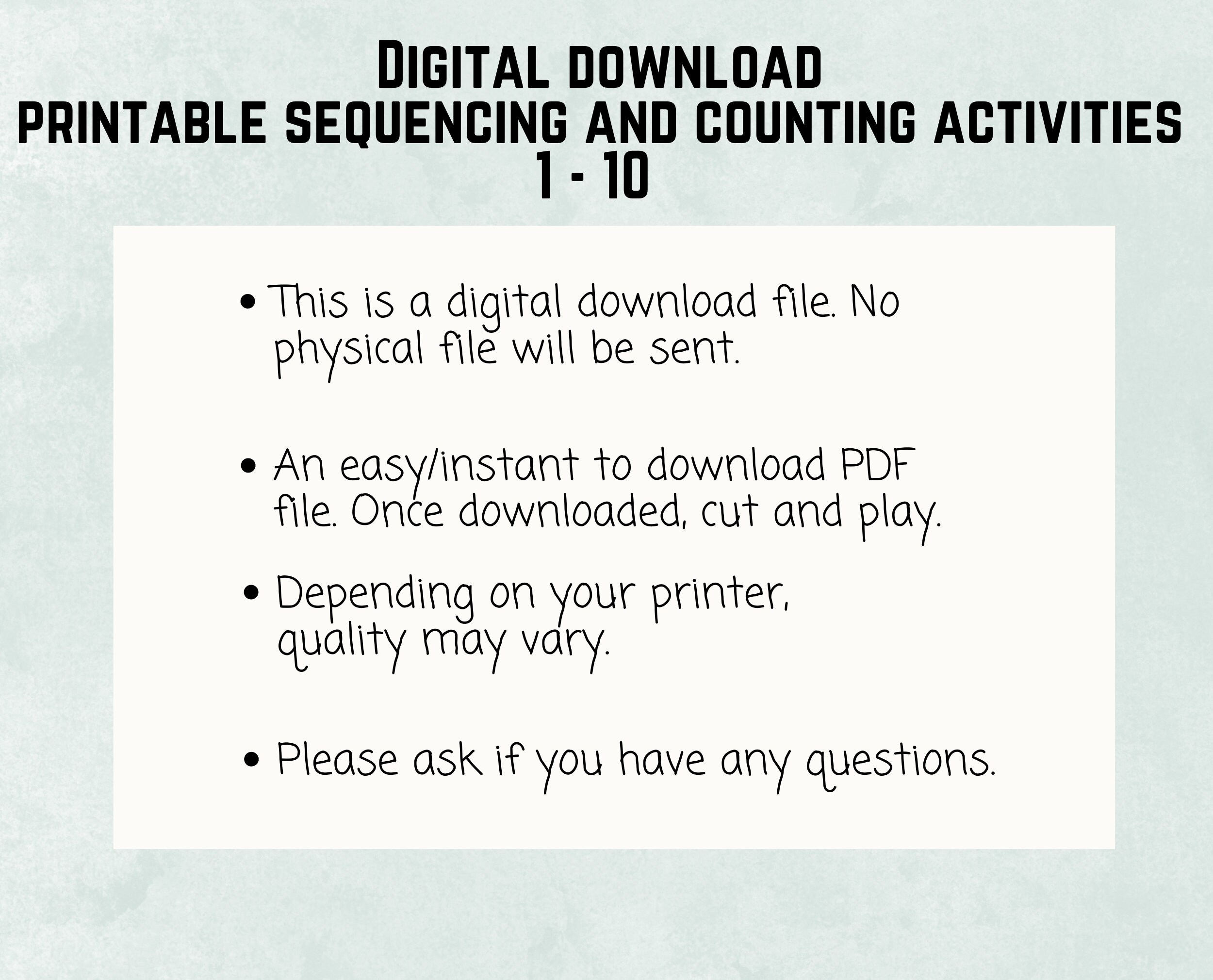 Number Sequencing Puzzles, Number Sequencing 1 to 10, Preschool ...