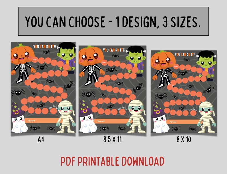 Halloween Reward Chart Printable Daily Chore Chart Kids - Etsy