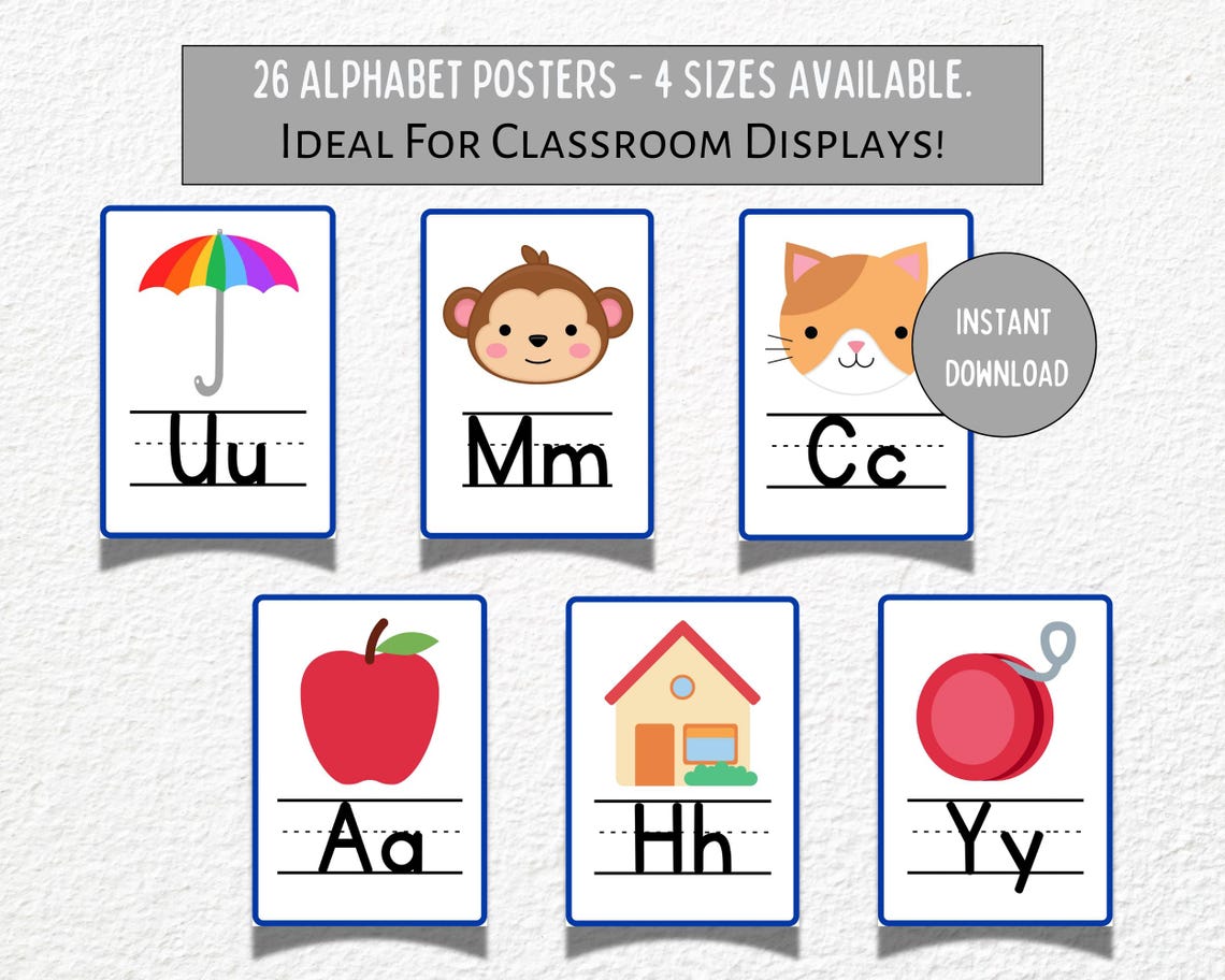 ABC Poster Pack: Classroom Alphabet Display (digital Download) - Etsy
