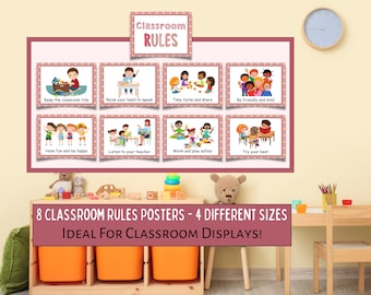 Classroom Rules Poster Pack Printable,classroom Rules Display,bulletin ...