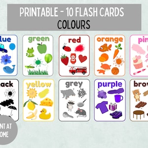 Printable Colour Flashcards: Preschool Learning (PDF) - Etsy
