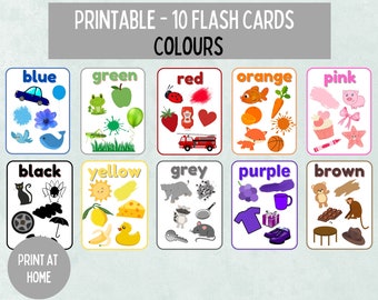 Simple Color Flashcards 48 Colors - Colour Flashcards - Printable for ...