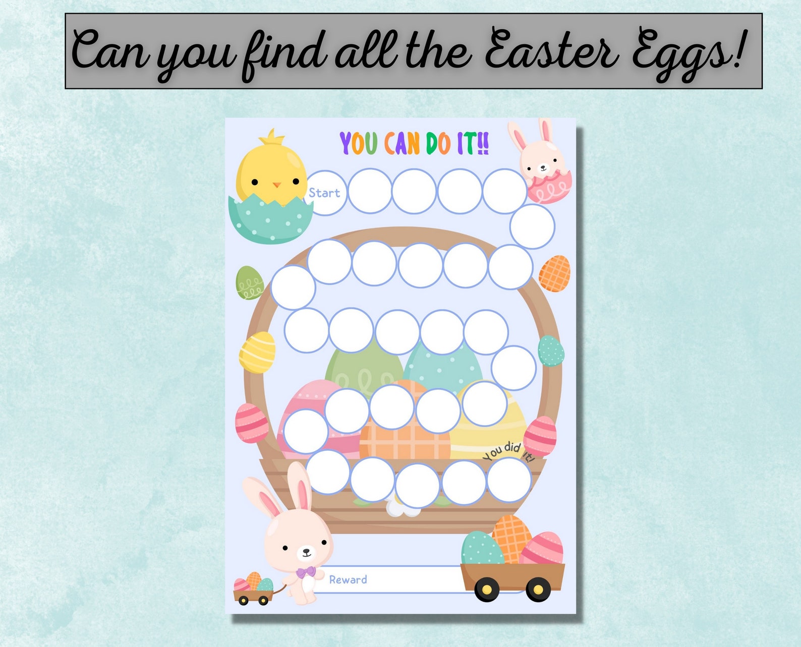 Printable Easter Reward Chart, Easter Kids Behaviour Chart, Instant ...